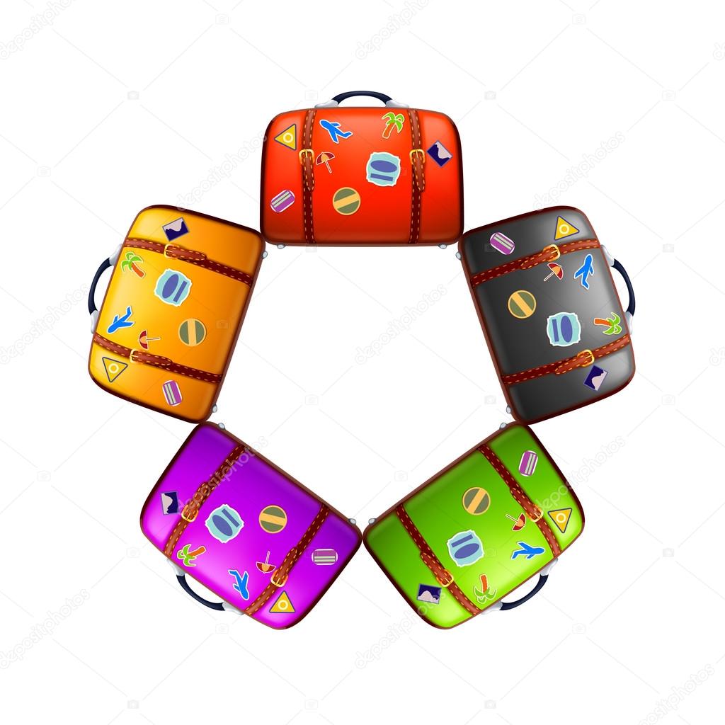 Five different color suitcases Stock Vector Image by ©IfH85 #75976111
