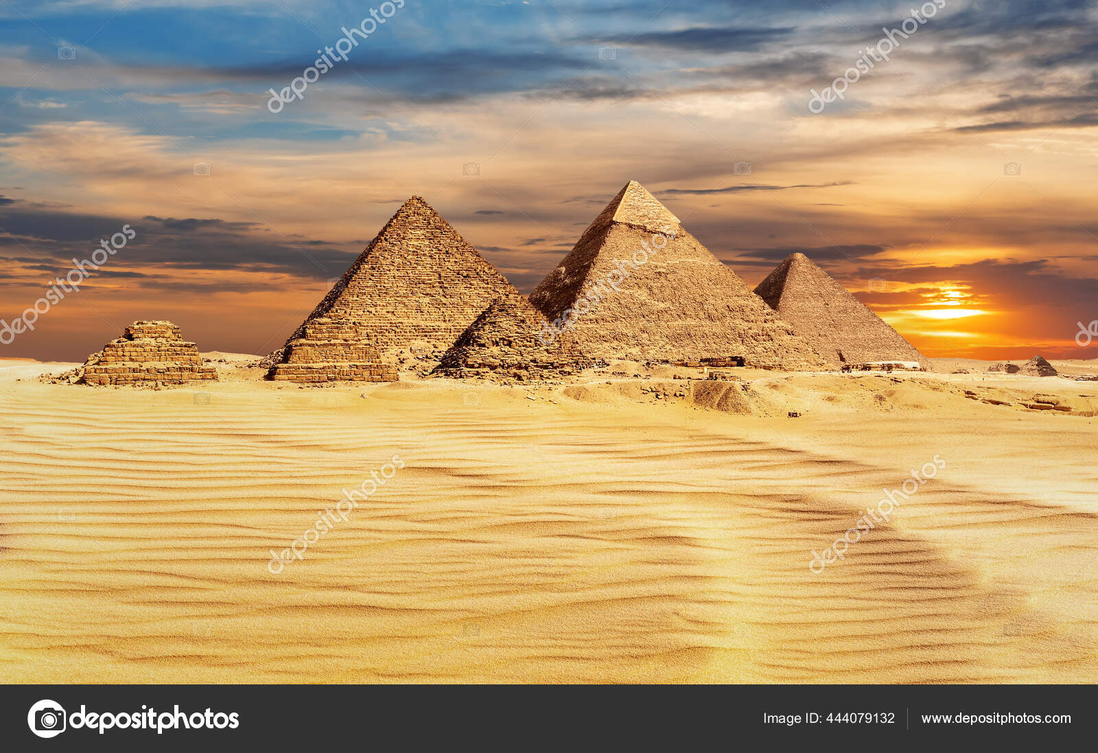 Egyptian Pyramids Sunset