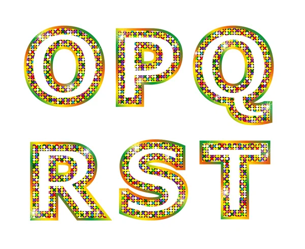 Letras Brillantes Metálicas Plateadas Q R S T Vector De Stock