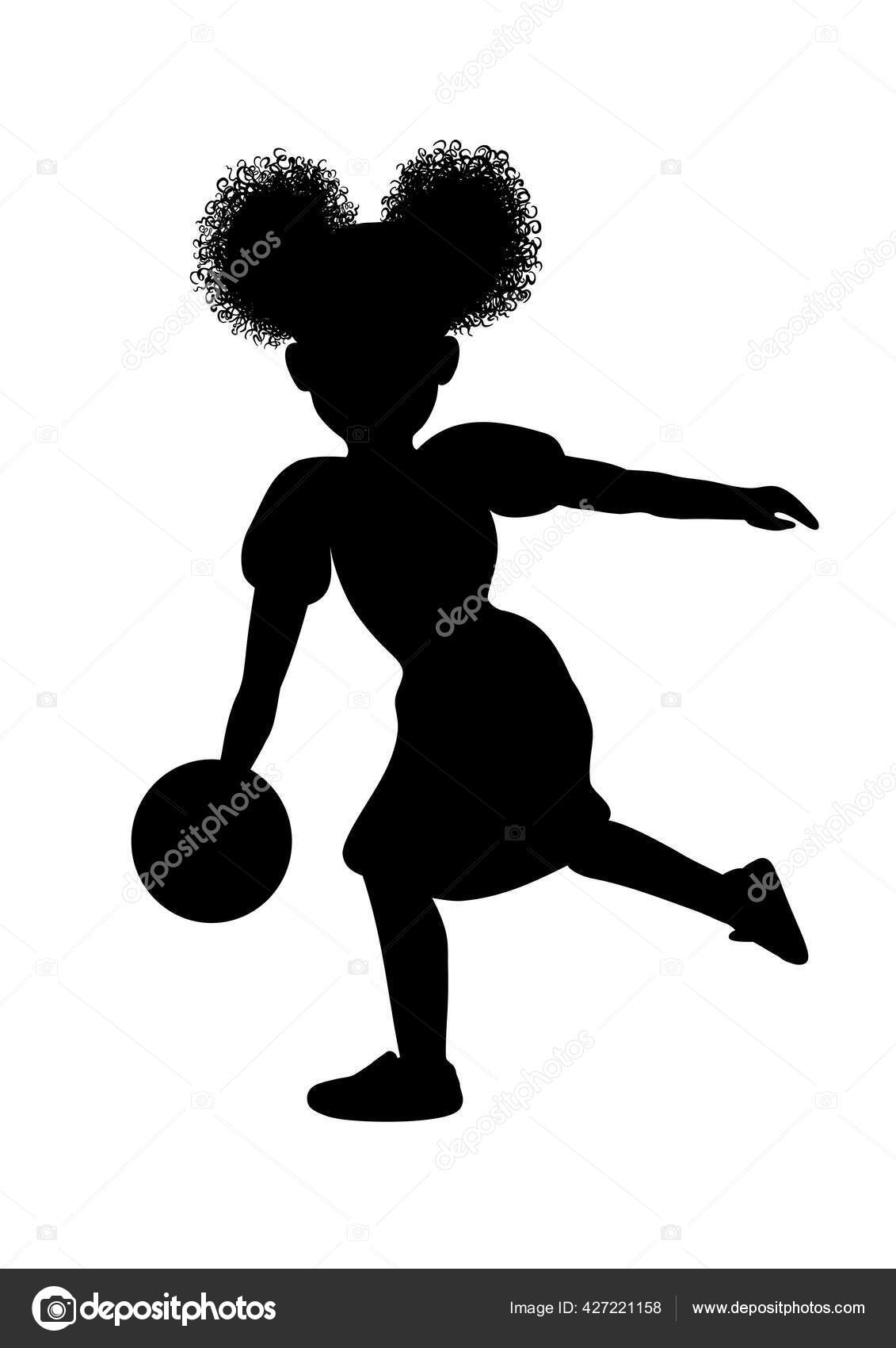 Afro Puff Girl Silhuett