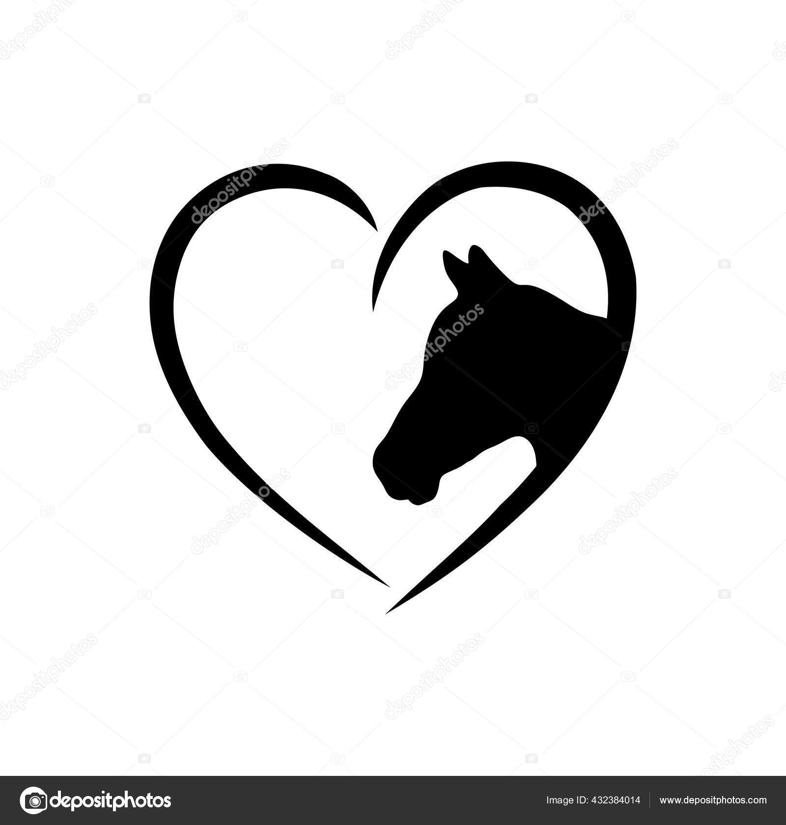 Vector Horse Black Vector Head Face Outline Silhouette Drawing ...