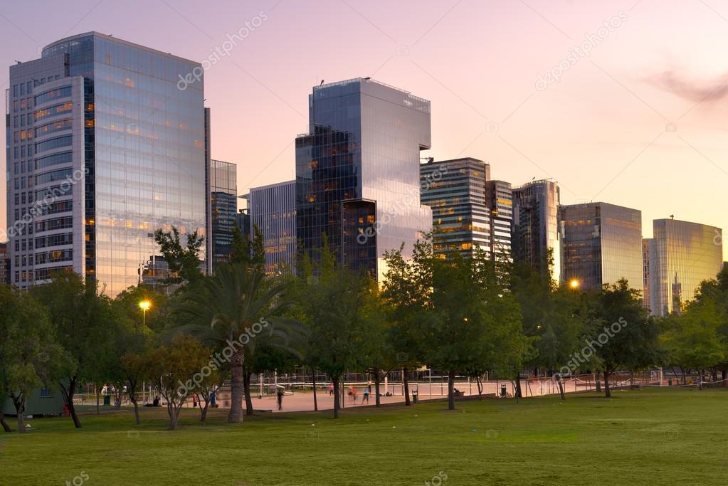 Parque Araucano and Nueva Las Condes Stock Photo by ©tifonimages 124222168