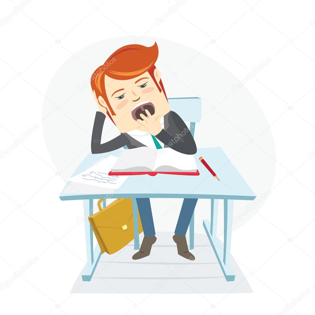 Bored Students In Class Cartoon