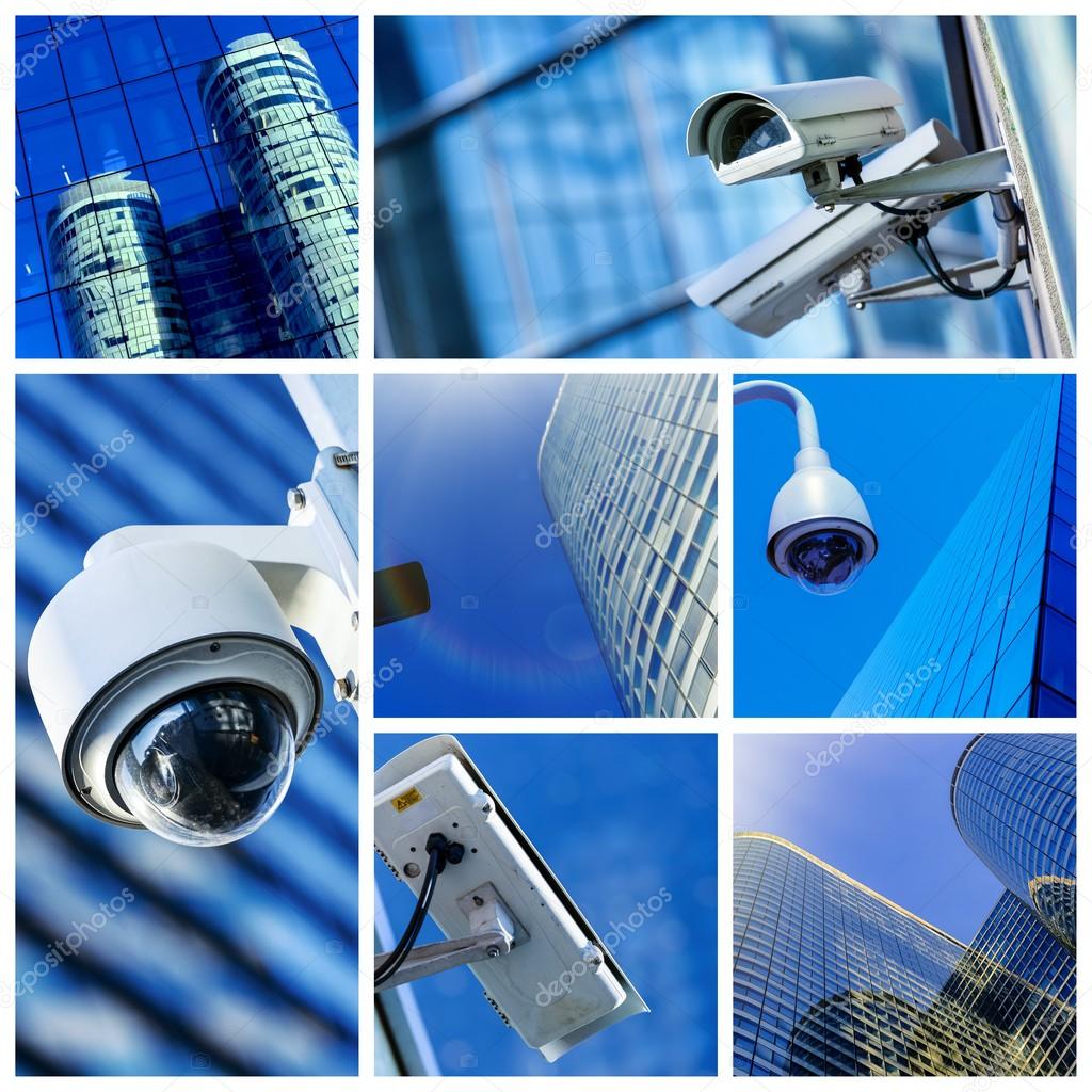 Collage of security camera and urban video — Stock Photo © Pixinooo ...
