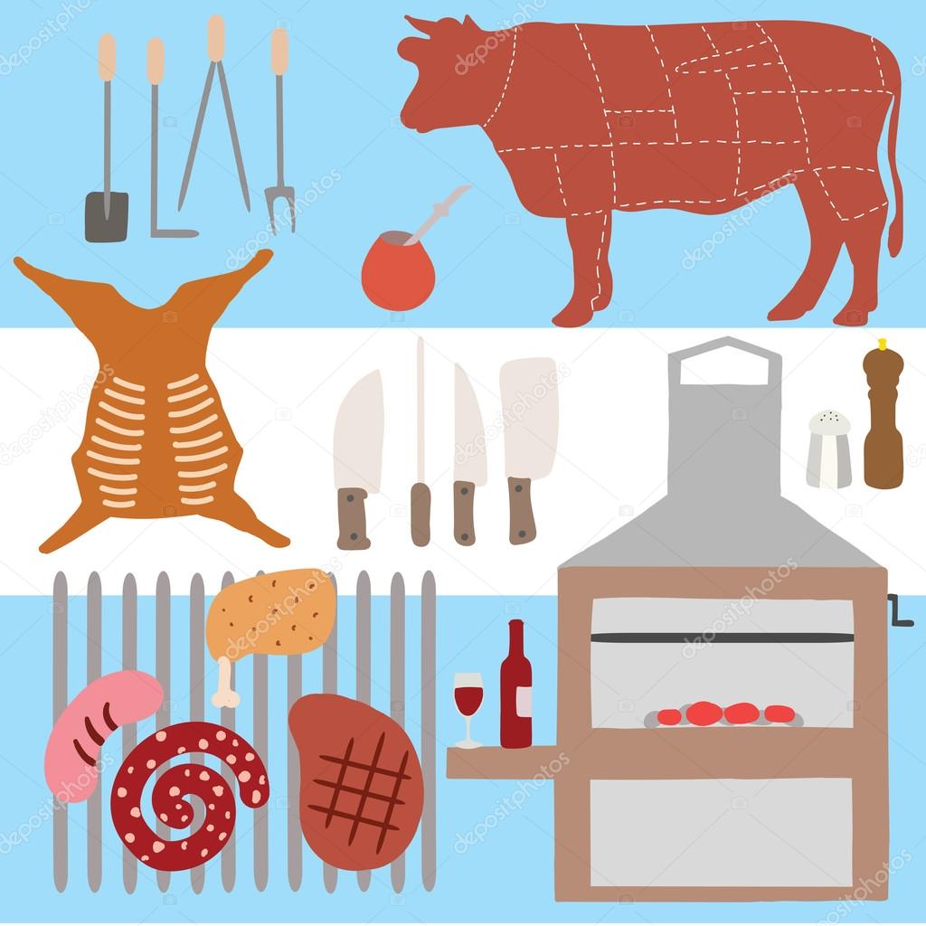 Vector symbols of Argentine asado — Stock Vector © sunsinger #58212393