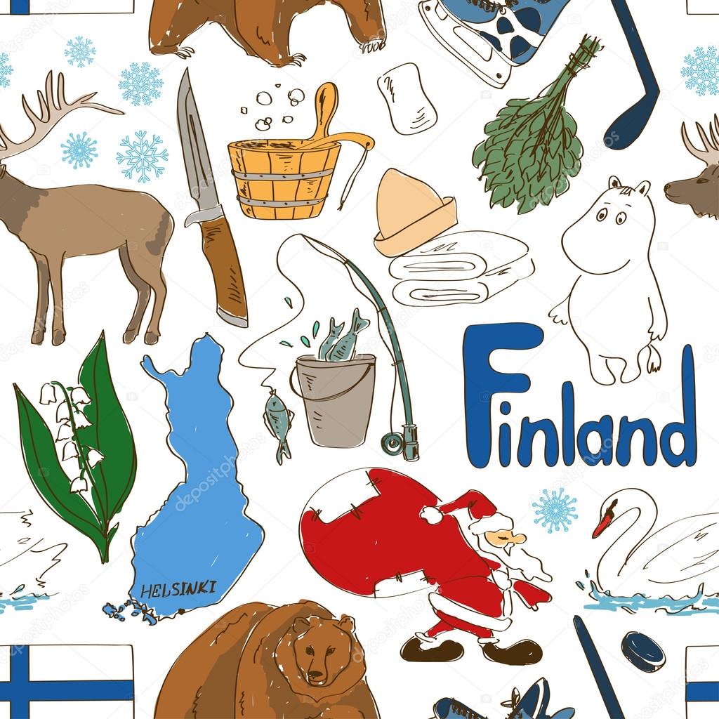 Sketch Finland seamless pattern Stock Vector Image by ©Annykos #53589649