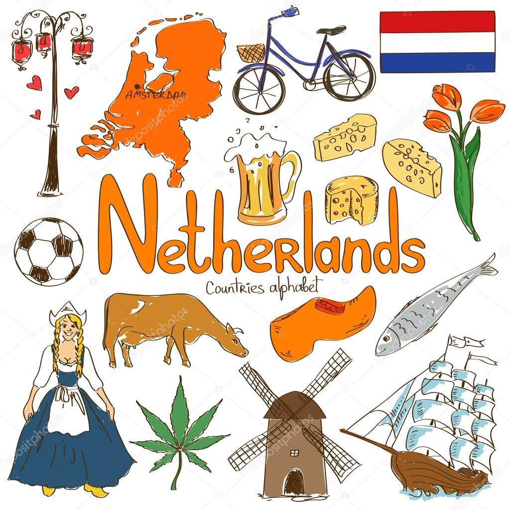 Collection of Netherlands icons — Stock Vector © Annykos #54087307