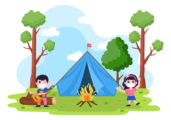 Kids Camping Clipart
