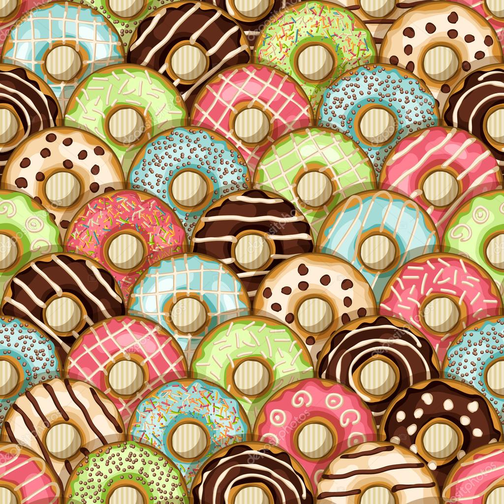Donuts Seamless Pattern — Stock Vector © Natbasil 58950755