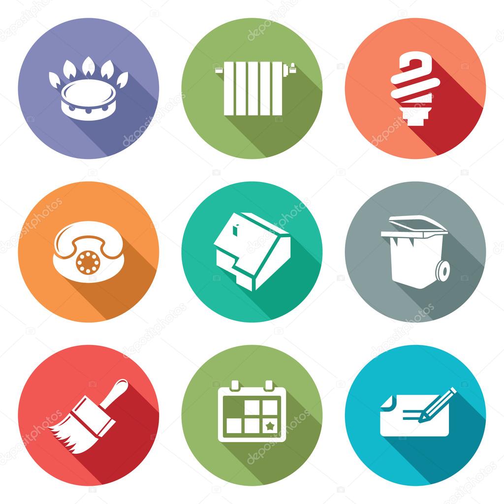 Conjunto de iconos de utilidades. Ilustración vectorial. 2023