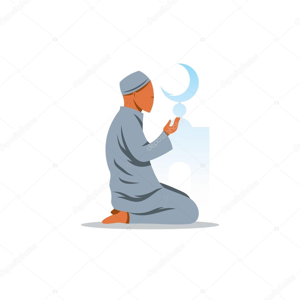 Cartoon Person Praying Islam