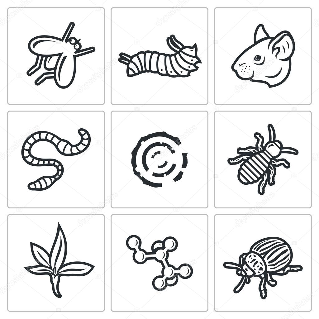 Parasites icons set. Vector Illustration. Stock Vector Image by ...