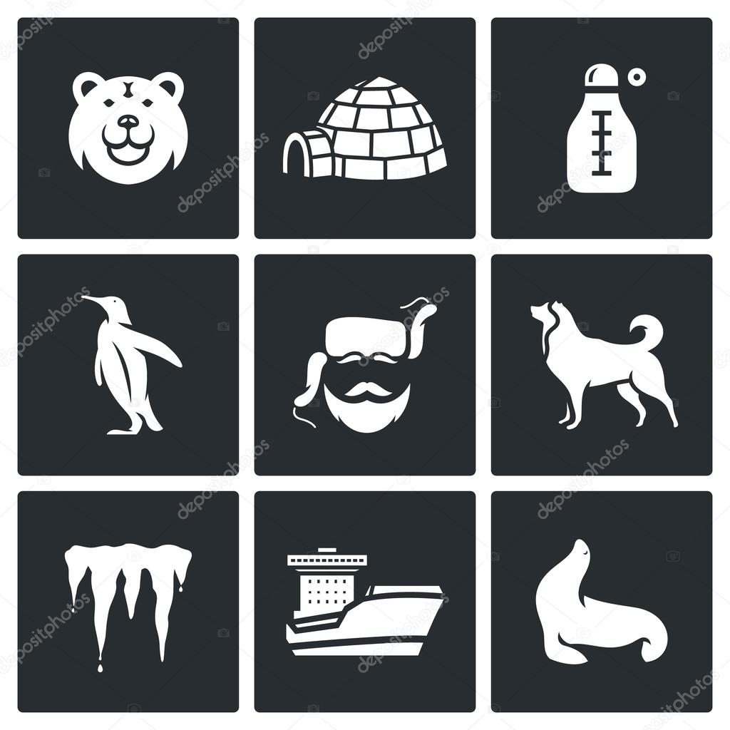 Antarctica icons set. Vector Illustration. Stock Vector Image by ...