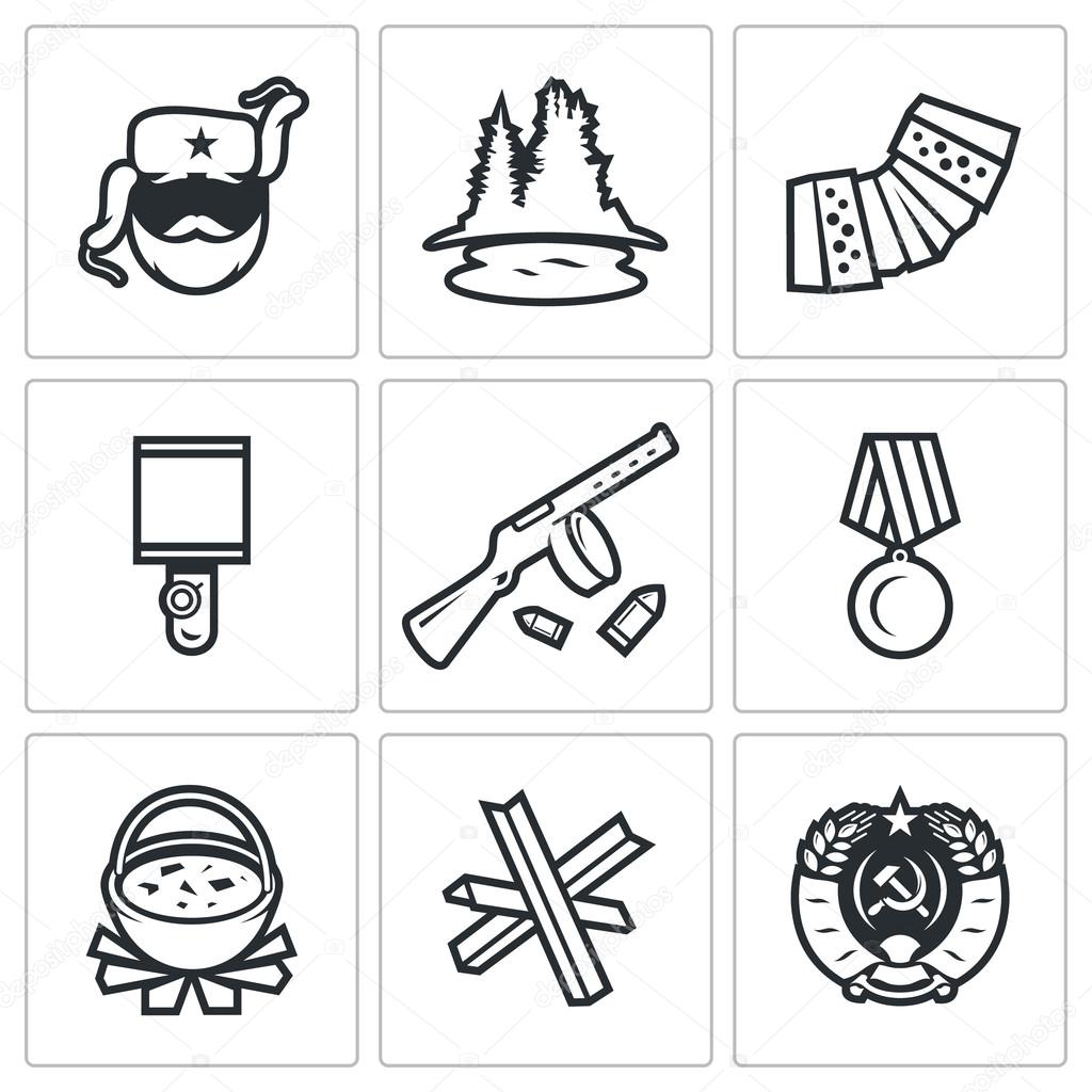 Guerrillas warrior icons set. Vector Illustration. Stock Vector Image ...