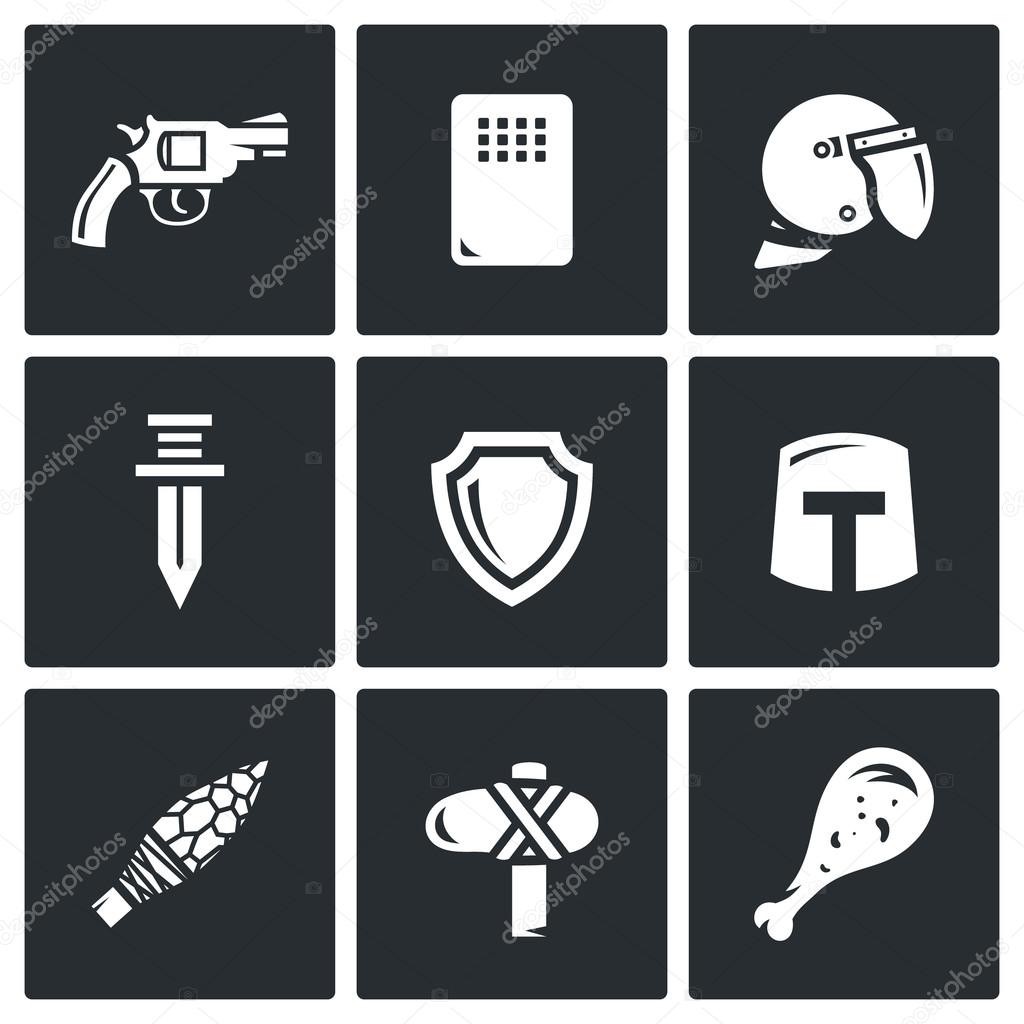 Evolution of weapons icons set Stock Vector Image by ©steinar14 #110266610