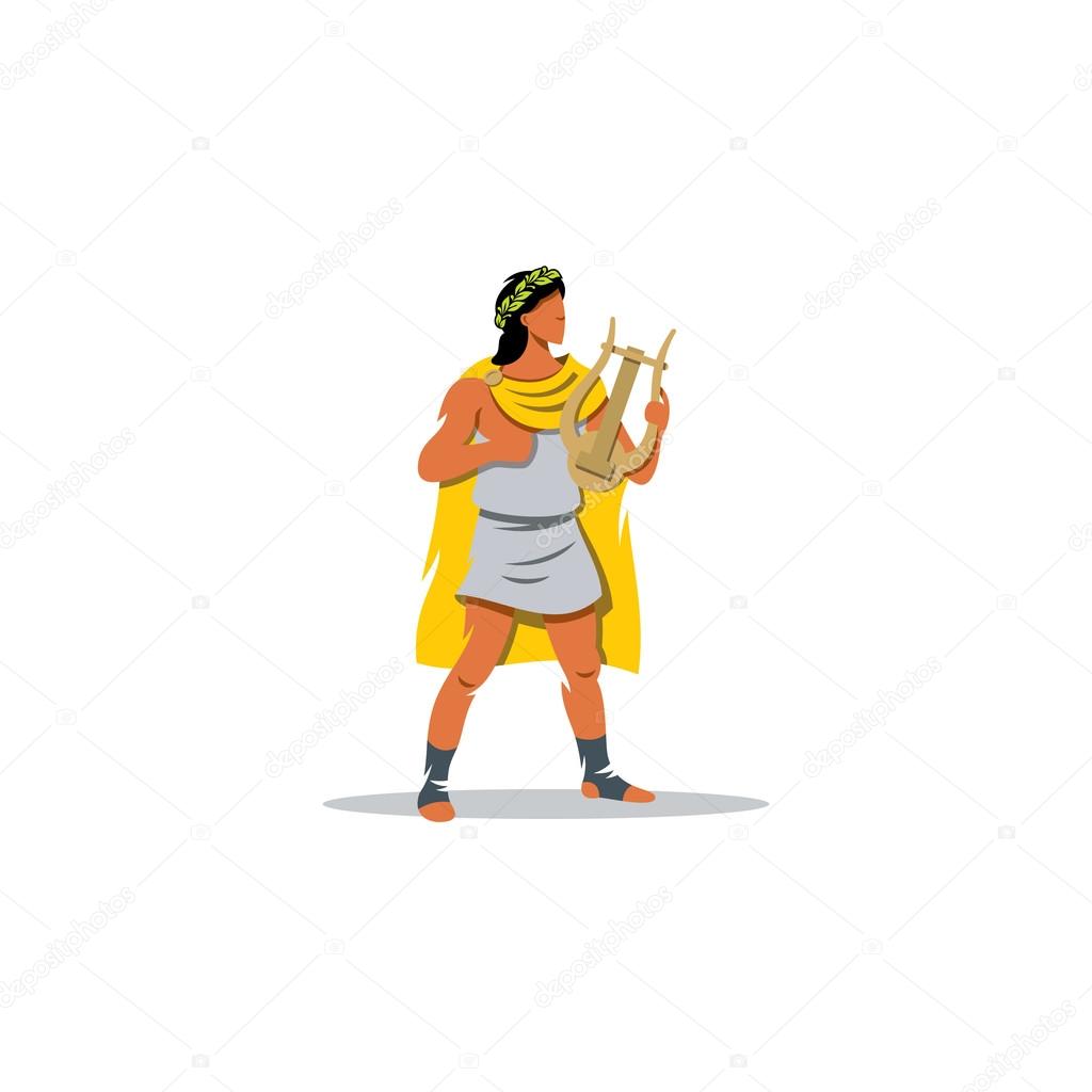 Apollo sign. Mythological Greek guardian god of light, science and art ...