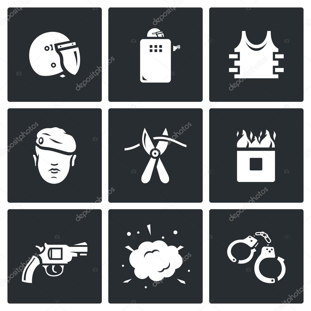 Conjunto de Vectores de Iconos de Fuerzas Especiales. Uniforme, Soldado ...