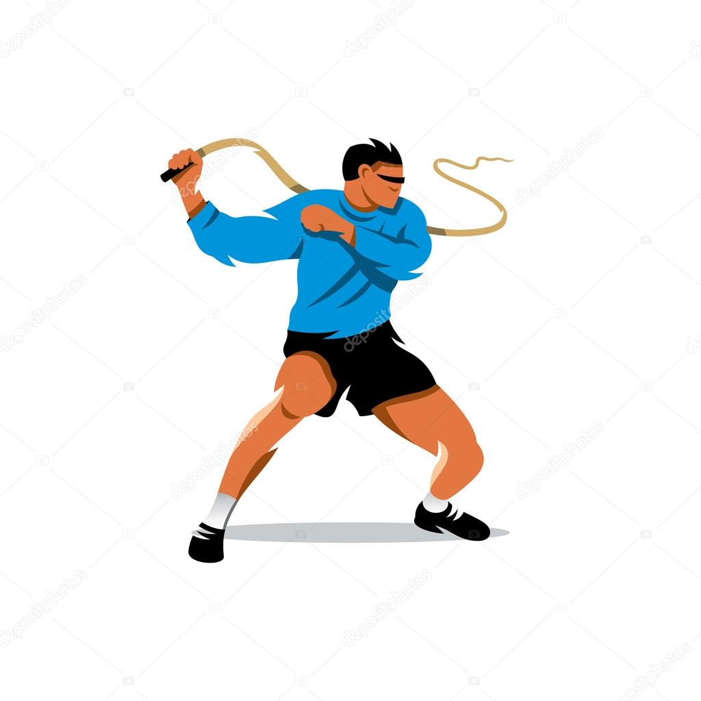 Vector Man with whip Cartoon Illustration. Stock Vector Image by ...