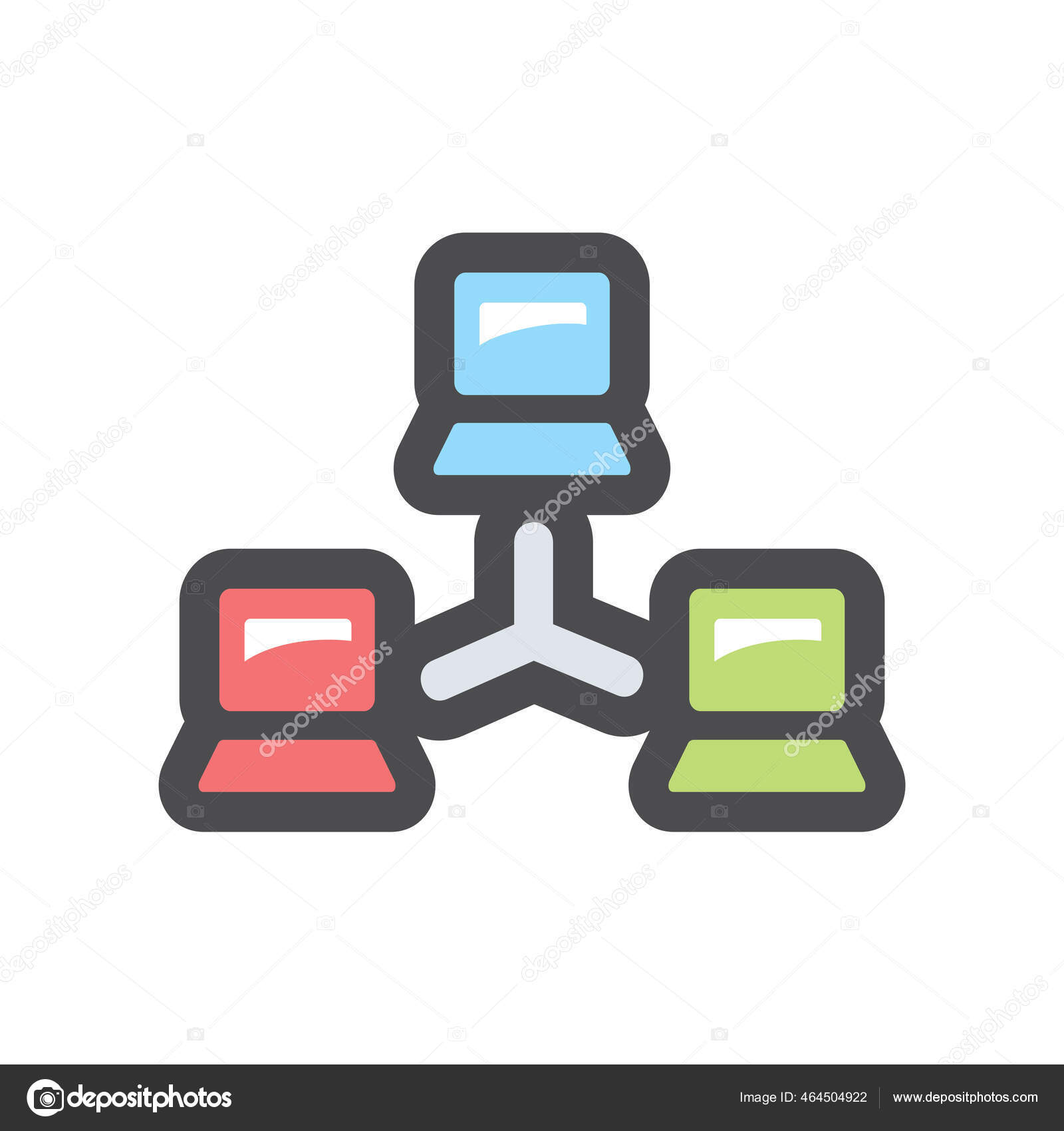 Esquema de red informática Icono vectorial Ilustración de dibujos ...