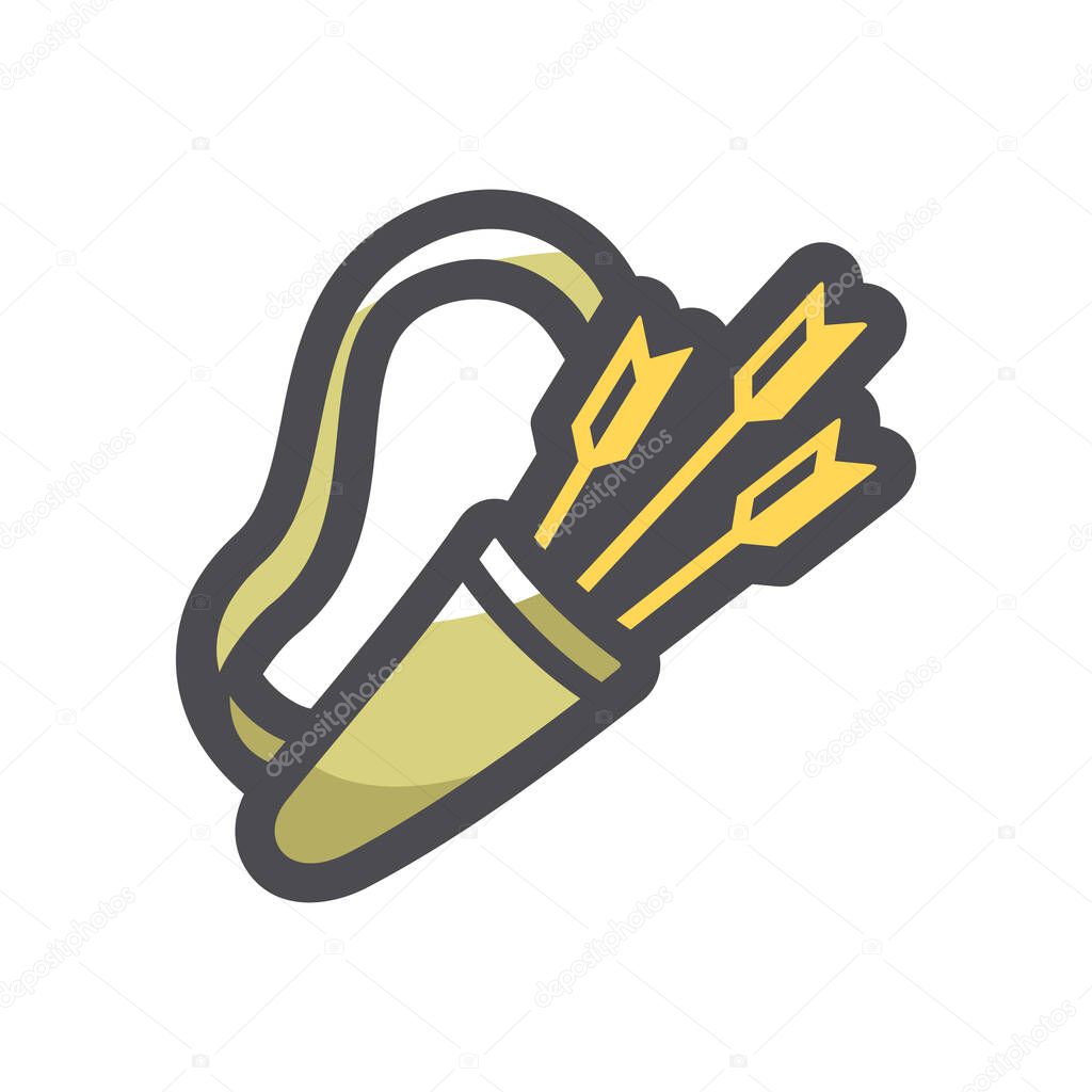 Carcaj con Flechas Vector icono Ilustración de dibujos animados 2022