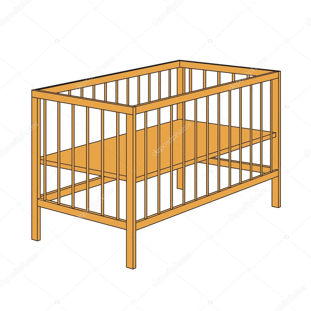 Empty wooden baby crib Stock Vector Image by ©steinar14 #65825145