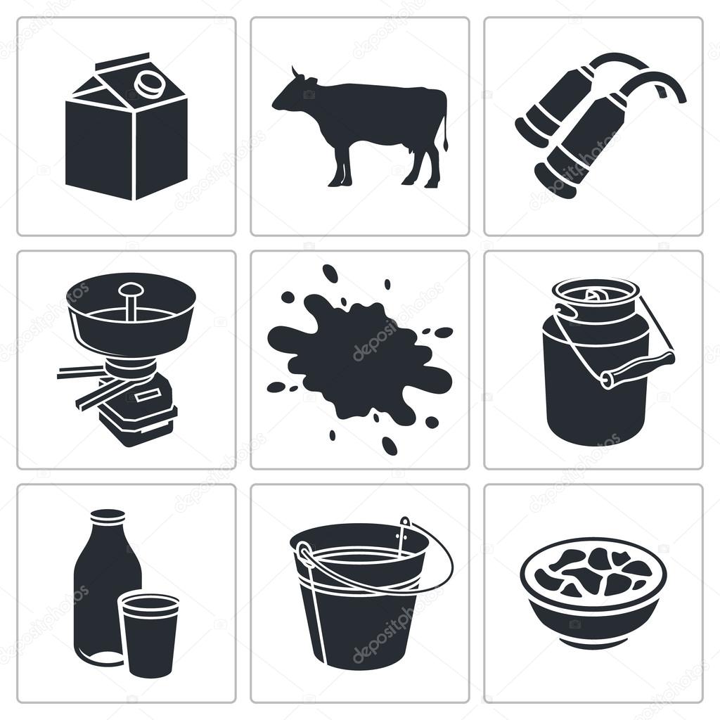 Milk production icon collection Stock Vector Image by ©steinar14 #66279157