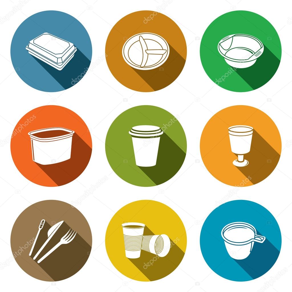 Disposable tableware Icons Stock Vector Image by ©steinar14 #69209155
