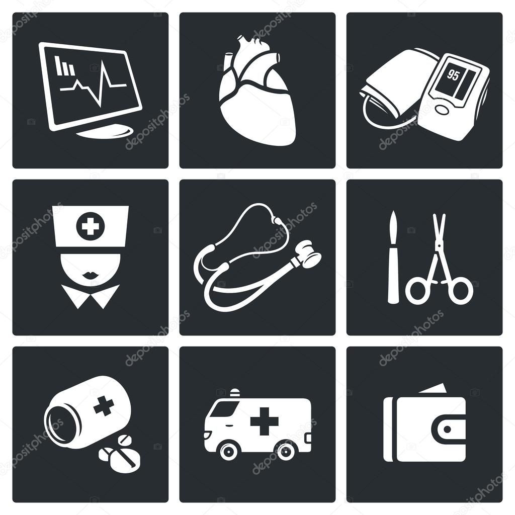 Emergency Medicine Icons Set Stock Vector Image by ©steinar14 #72236637