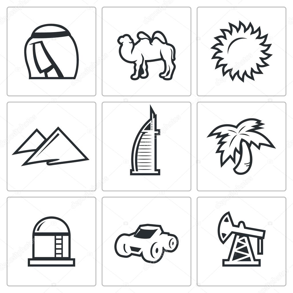 Arab Emirates icons Stock Vector Image by ©steinar14 #72236733