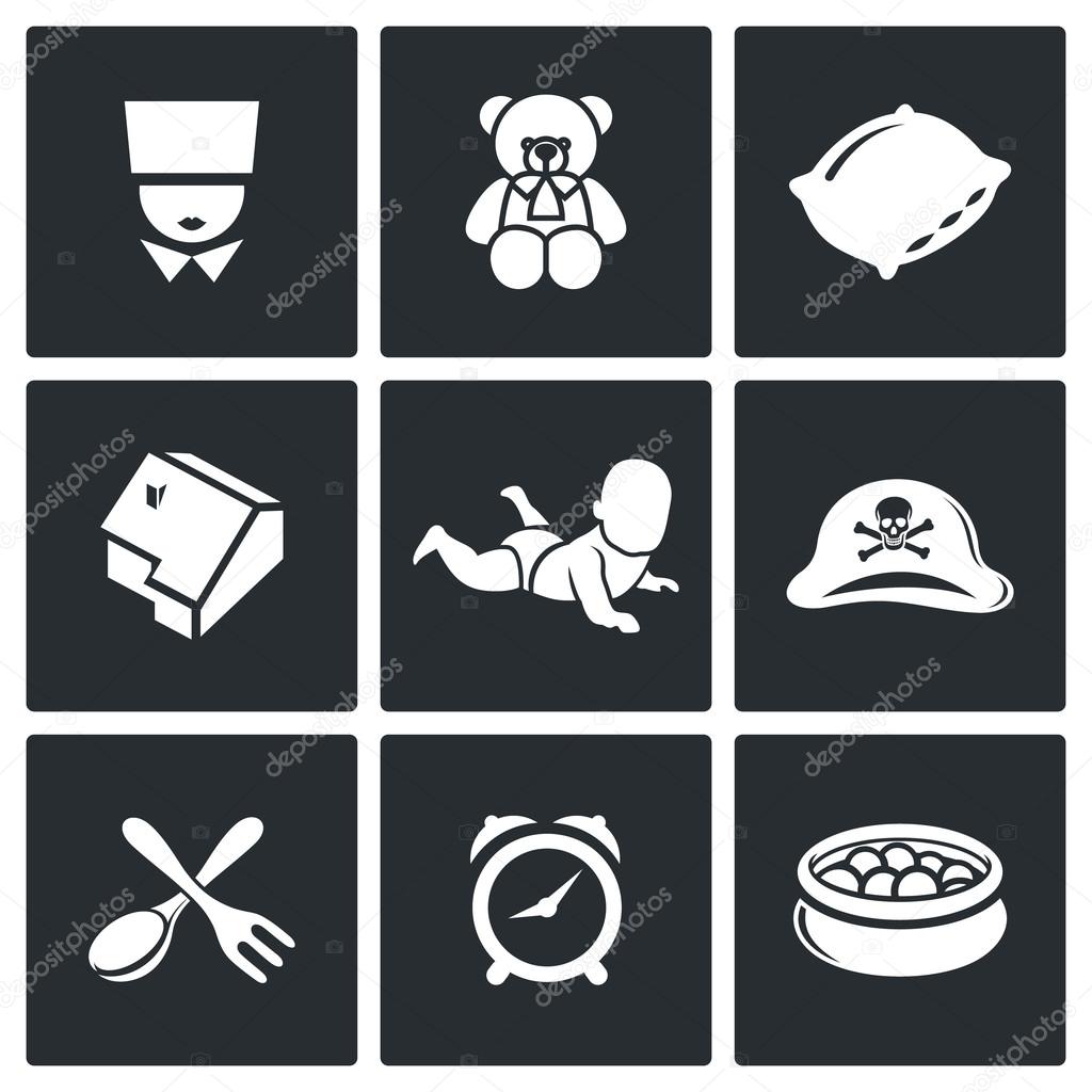 Childhood, growing up icons Stock Vector by ©steinar14 72237067