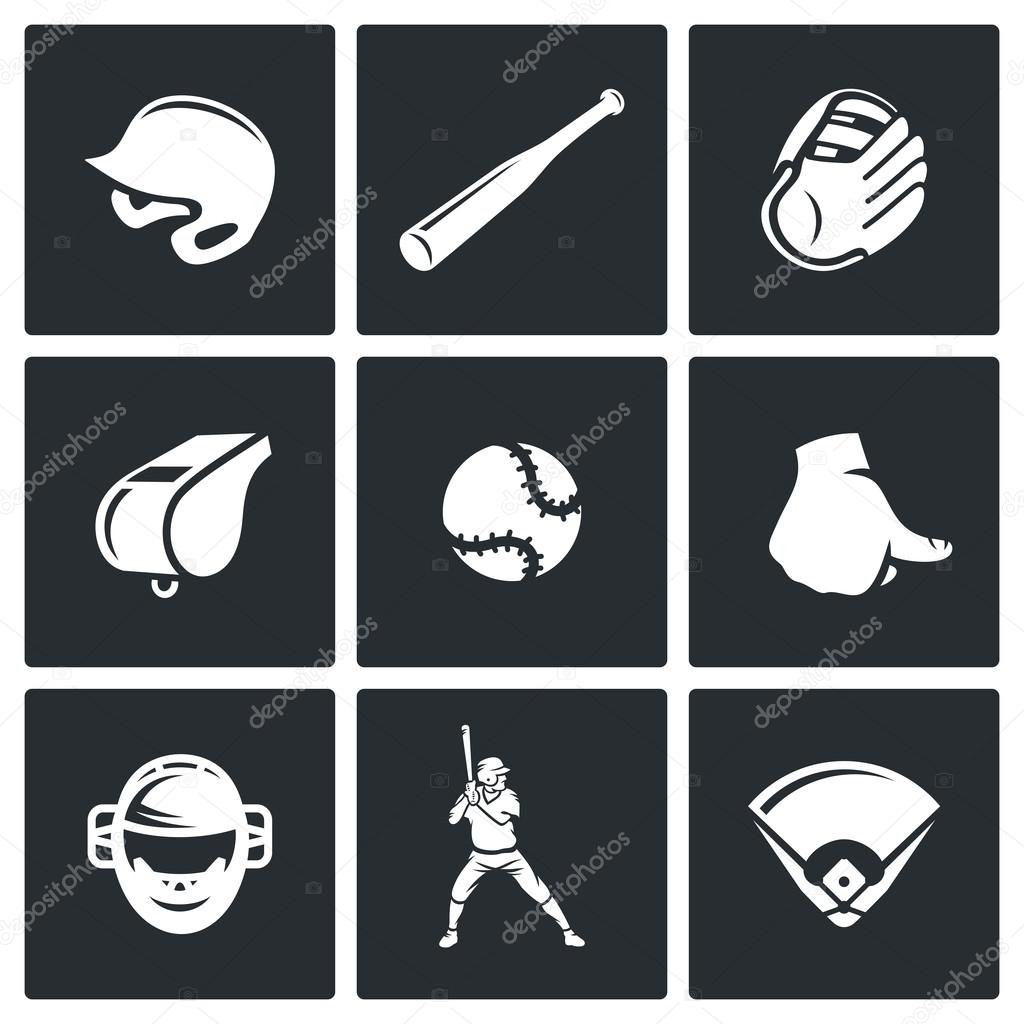 Baseball icons set Stock Vector by ©steinar14 81297868