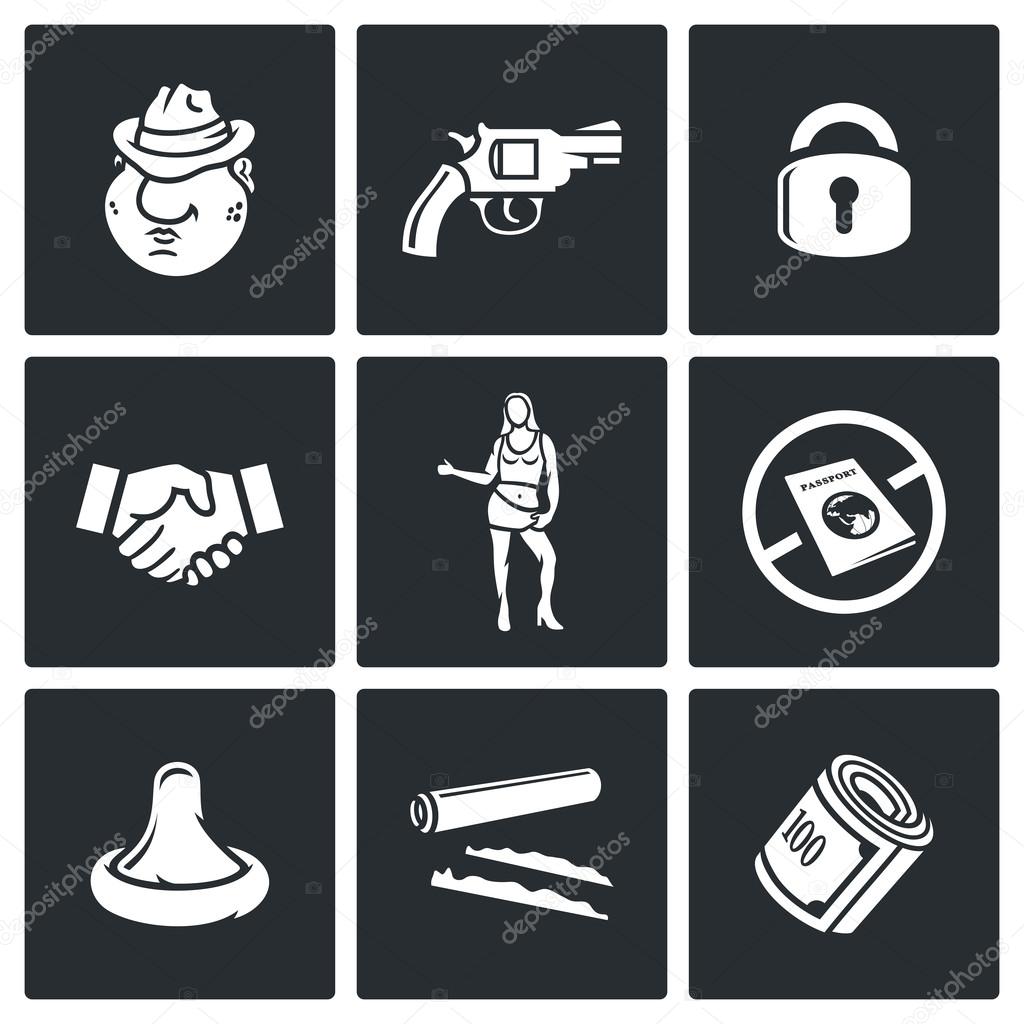 Crime and slave trade icons Stock Vector Image by ©steinar14 #81299180
