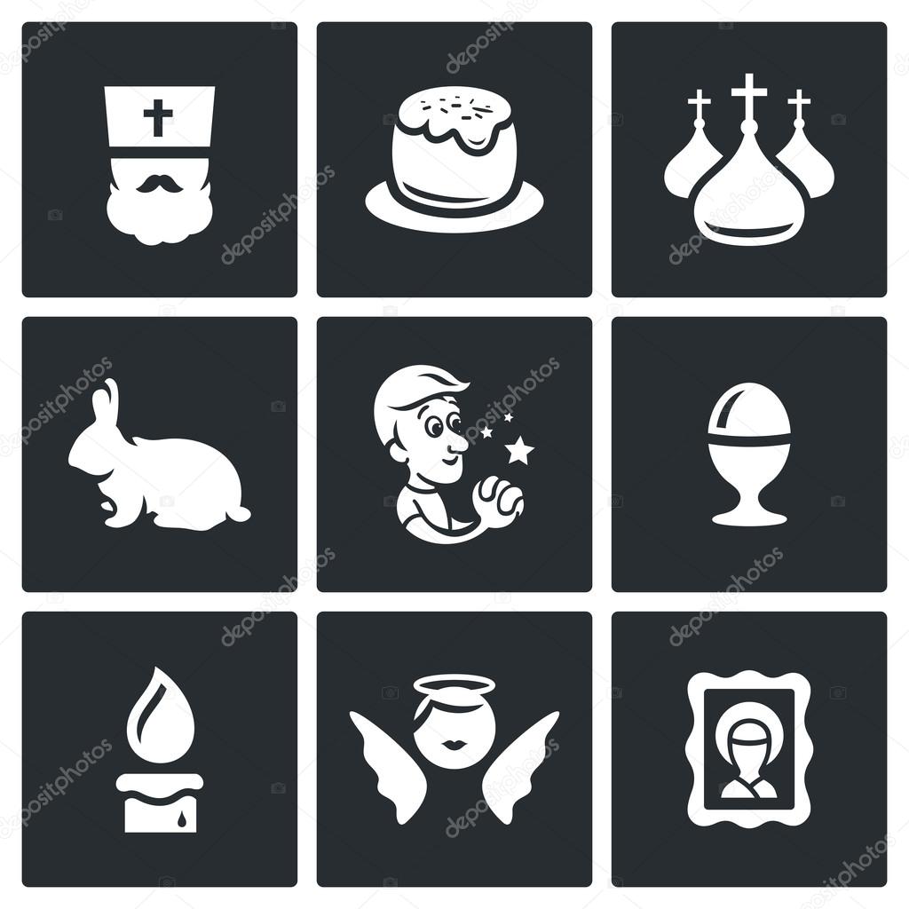 Celebration of Easter in Orthodox peasants icons Stock Vector by ...