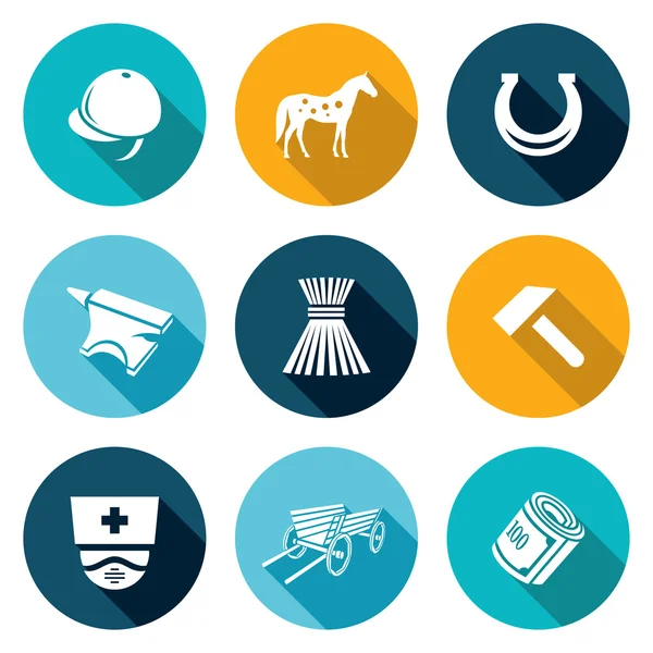 Stable, horses icons. — Stock Vector © steinar14 #72236989