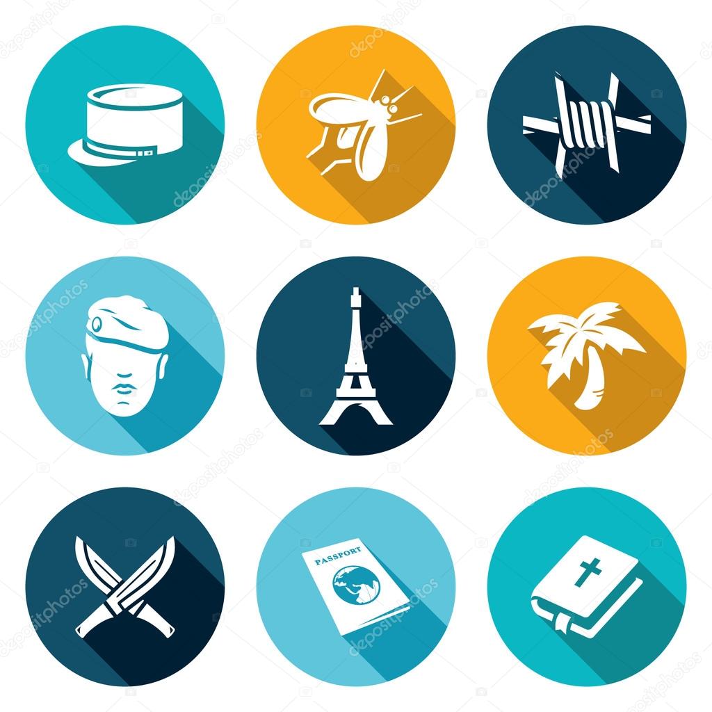 French Foreign Legion Icons Set Stock Vector Image by ©steinar14 #93724964