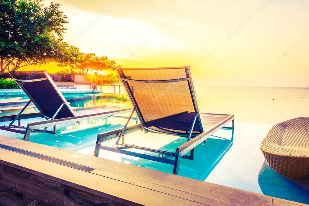 Beautiful luxury hotel swimming pool resort Stock Photo by ©mrsiraphol ...