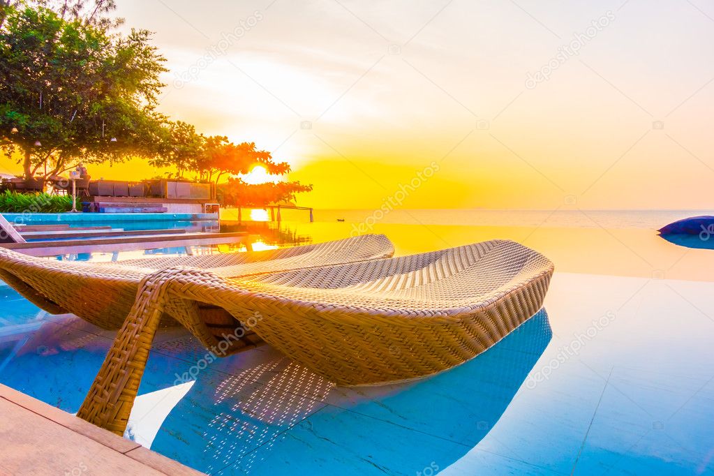 Beautiful luxury hotel swimming pool resort Stock Photo by ©mrsiraphol ...