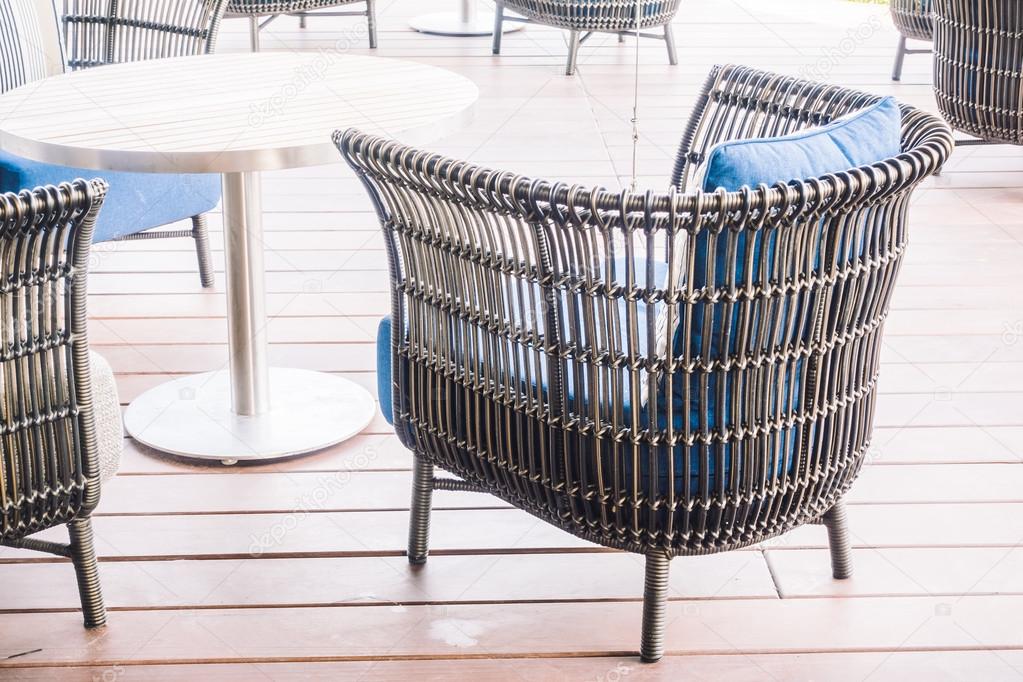 Empty chairs and table setting for dinning — Stock Photo © mrsiraphol ...