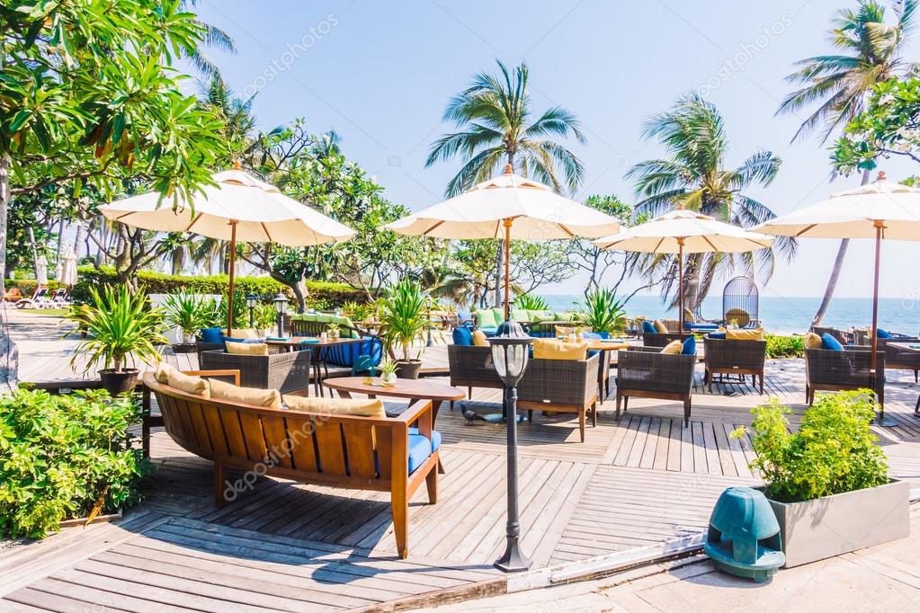 Outdoor patio on beach Stock Photo by ©mrsiraphol 105566714