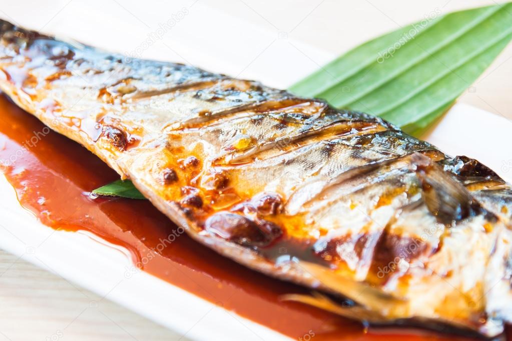 Grilled saba fish — Stock Photo © mrsiraphol #84946260