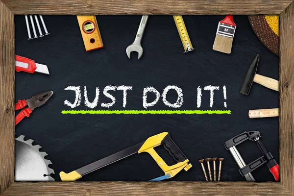 Tools just do it chalkboard - Stock Image - Everypixel