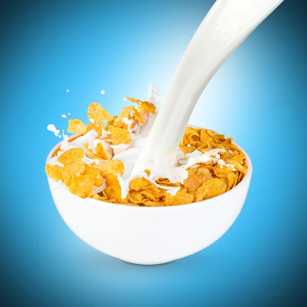 Cornflakes milk splash Stock Photo by ©stockfoto-graf 74113445