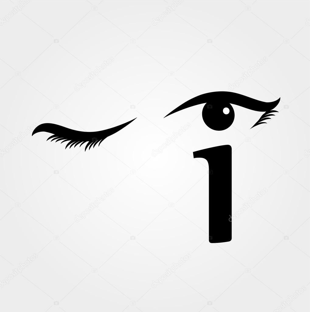 Ojo guiñando con letra i formando el globo ocular Vector de stock por ...