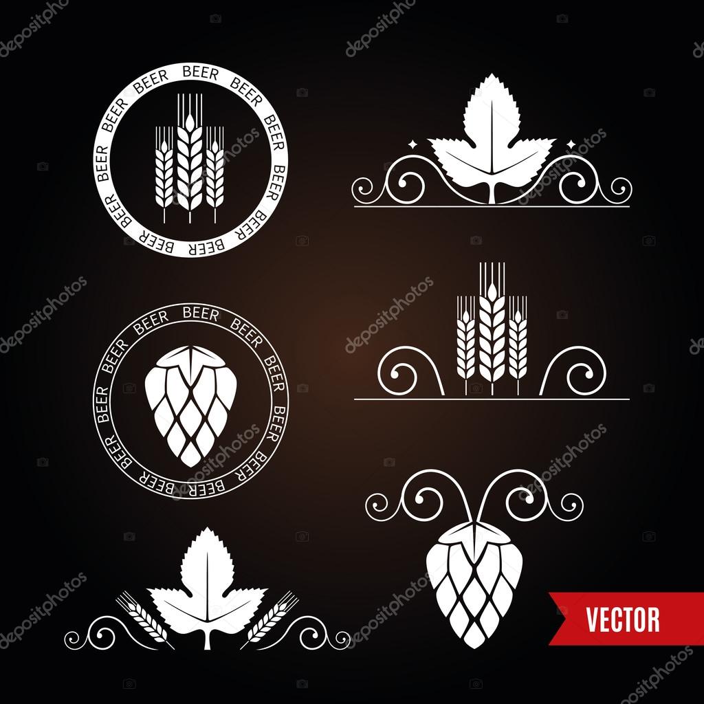 Decorative floral beer elements — Stock Vector © grethen.tal #65169005
