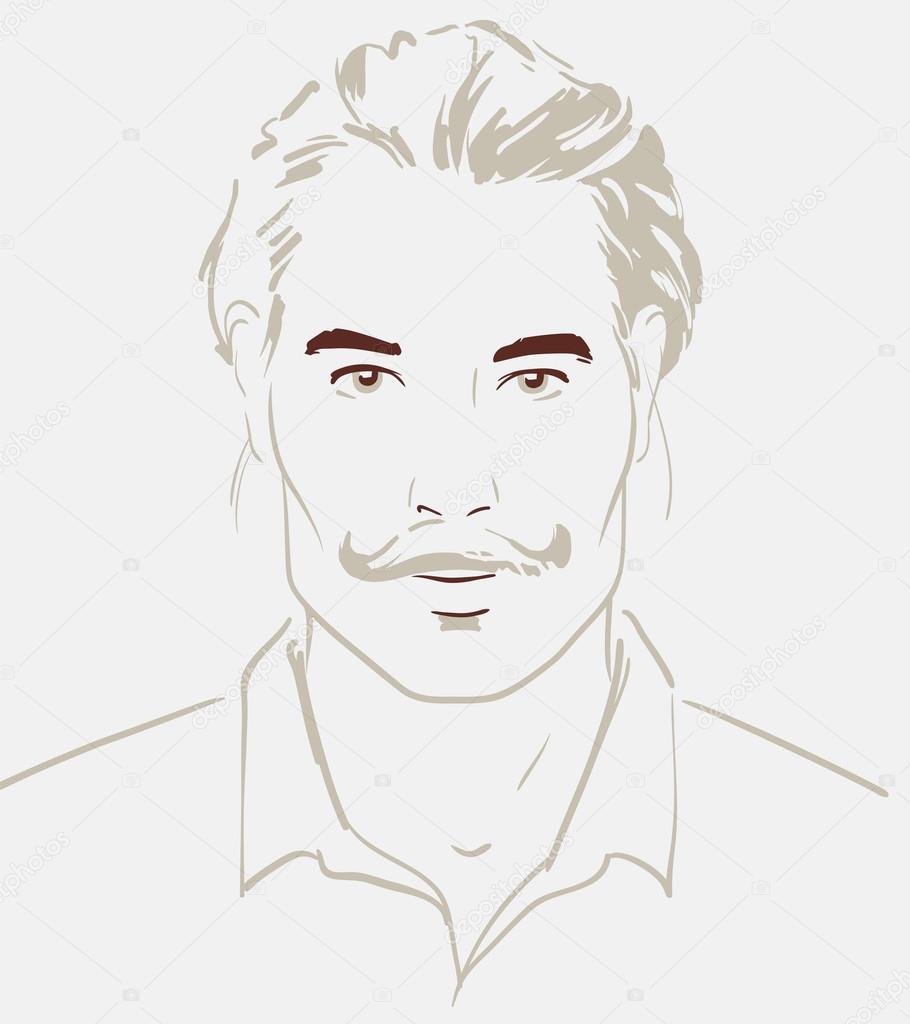 Handsome Man Face Drawing