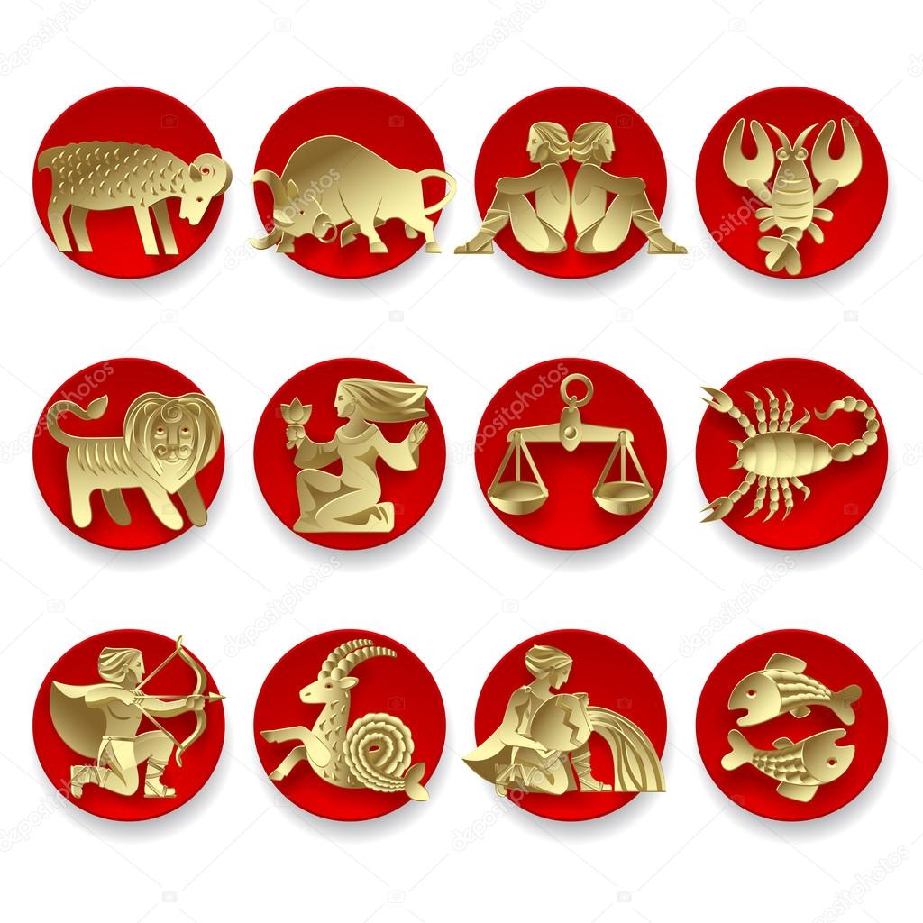 Signos del zodiaco oro Vector de stock por ©maystra 105826966