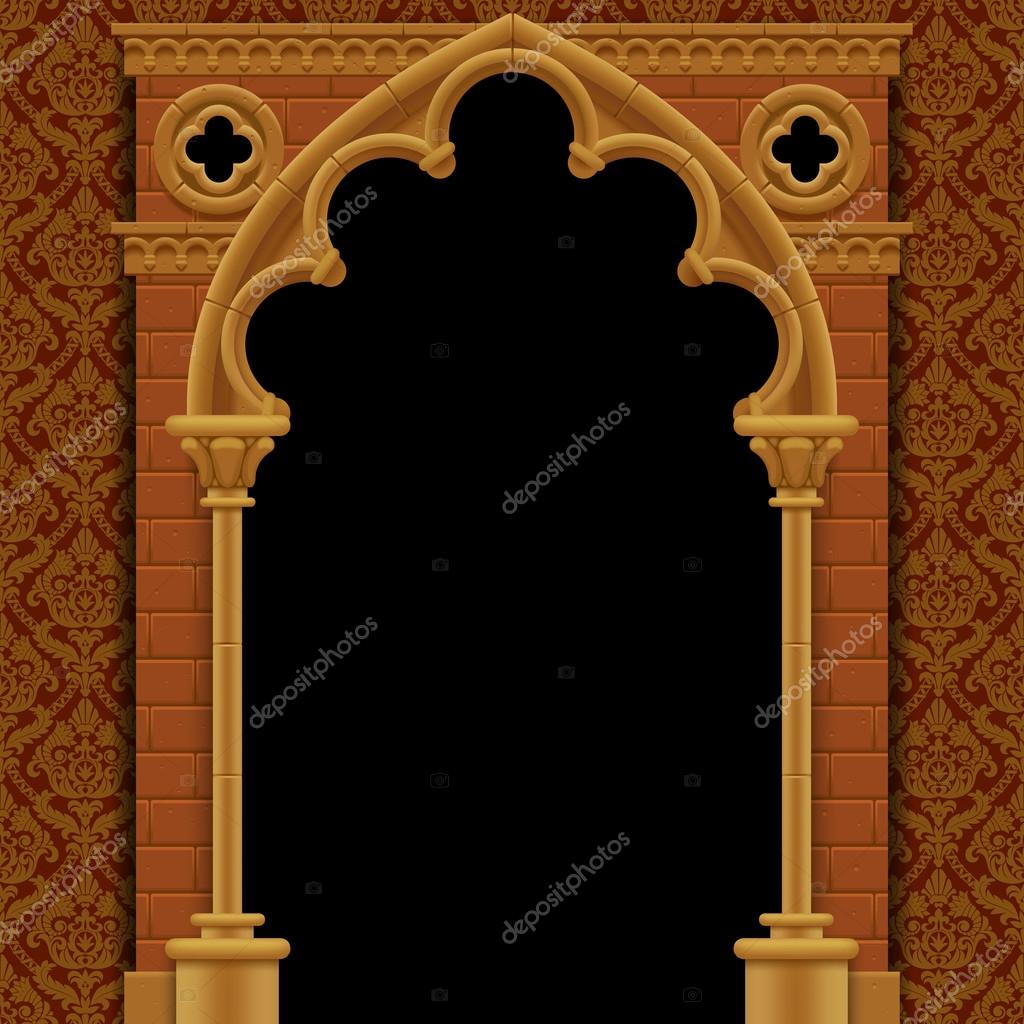 Gothic gate on vintage background Stock Vector Image by ©maystra #76503645
