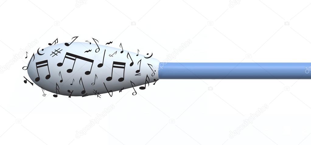 Cotton swabs and musical notes — Stock Photo © fabioberti.it #63555819