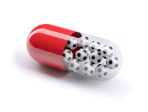 Red pill filled with yellow balls — Stock Photo © fabioberti.it #73865079