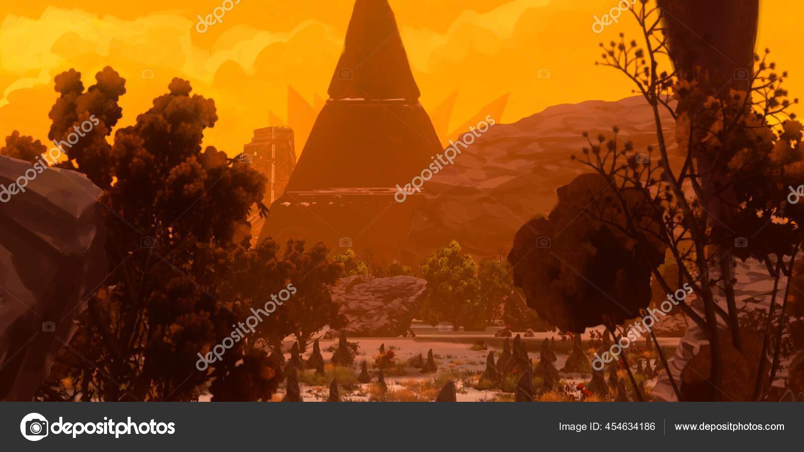 Futuristic Concept Art Alien Planet Science Fiction Theme Colorful ...